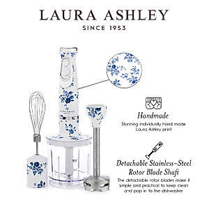 Laura Ashley 150W Immersion Blender Handheld - 4 in 1 Electric Hand Blender for Kitchen with Durable Stainless Steel Blades, Whisk & 300ml Mixing, Pouring Cup - 2 Speed Modes Hand Held Stick Blender