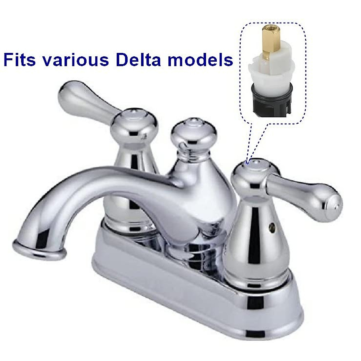 RP25513 faucet stem assembly repair kit replacement fits Various two handle lavatory, centerset, widespread faucet plus RP4993 seat and spring, 2pk