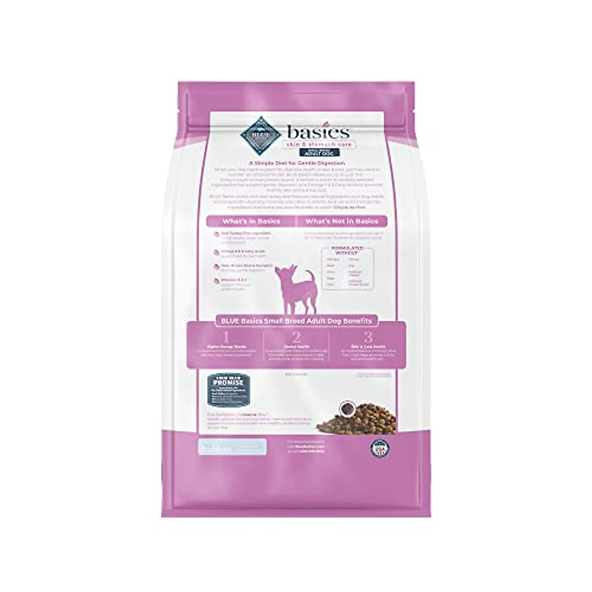 Blue Buffalo Basics Skin & Stomach Care, Natural Adult Small Breed Dry Dog Food, Turkey & Potato 4-lb