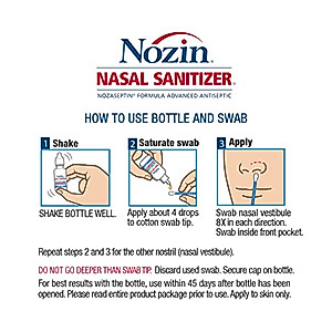 Nozin® Nasal Sanitizer® Antiseptic 12mL Bottle | Kills 99.99% of Germs | Lasts Up to 12 Hours | 60+ Applications