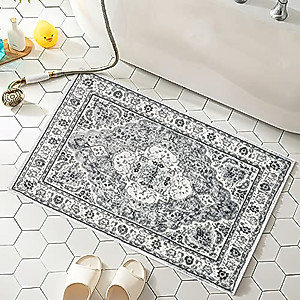 Area Rug 2X3 Door Mat Indoor Entrance Traditional Foldable Rug Soft Fuzzy Persain Pattern Rug Machine Washable Floor Carpet Non Slip Rug for Living Room Bedroom Bathroom Kitchen