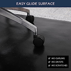 Chair Mat for Carpet, SALLOUS 60" x 46" Office Chair Mat for Carpeted Floors, Heavy Duty Chair Mat with Grips, Floor Protector Rolling Computer Desk Mat for Home Office (Black, Rectangular)