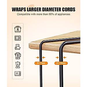 iBytoc Cord Organizer for Kitchen Appliances, 6 Pack [Super Sticky] Cord Wrappers, [Extra Large] Appliance Cord Organizer Stick on Mixer, Blender, Coffee Maker, Air Fryer, Water Heater