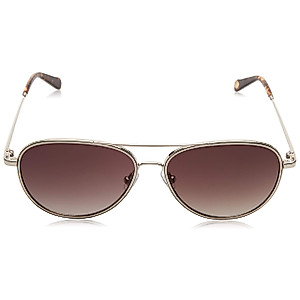 Fossil Women's Female Sunglass Style FOS 2096/G/S Aviator, Light Gold, 57mm, 14mm
