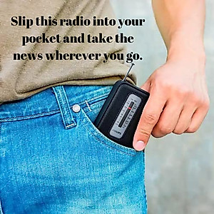 Philips FM/AM Portable Pocket Radio, Battery Powered Radio, Telescopic Antenna + Philips Headphones