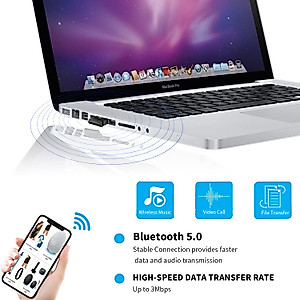 Bluetooth Adapter for PC 5.0, ALINKVITE Bluetooth Adapter for Windows 10/8.1/8/7, Bluetooth Dongle with Ultra-Range, Dual-Mode, USB Dongle for Keyboard, PC, Mobile, Headset, Printer, Speakers