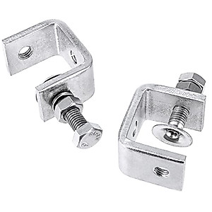 JOIKIT 6 Pack Stainless Steel C-Clamp Tiger Clamp, Heavy Duty G-Clamp with 1.18 Inch Wide Jaw Openings, Silver