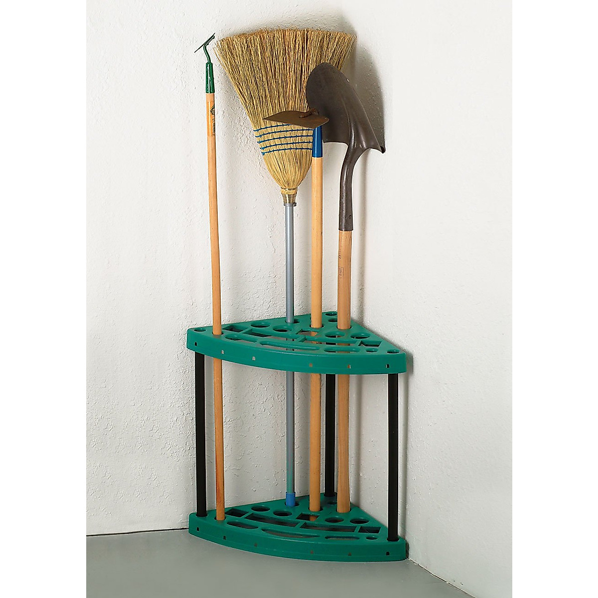 Fox Valley Traders Corner Garden Tool Rack Storage, Green