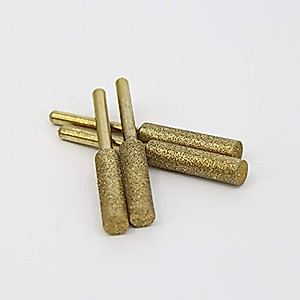 Diamond Chainsaw Sharpener Burr 1/8" Shank，5/32-Inch Electric Sure Sharp Replacement Sharpening Stones ，Suitable for Dremel Echo Poulan gasoline/electric chain saw 12Pack (5/32 Inch/ 4.0 mm)