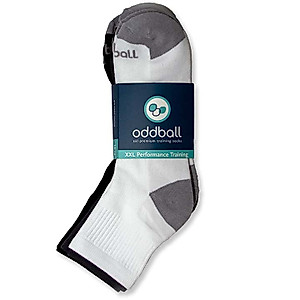 Oddball Performance Training Short-Crew Socks XXL (Men's size 15-18) (3-Pack) (Multicolor)