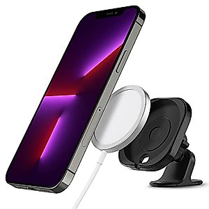 Spigen Mag Fit Phone Holder Dashboard Car Mount Designed for Magsafe (2022 Updated Design)(Charger Not Included)(Requires USB-C Car Charger)