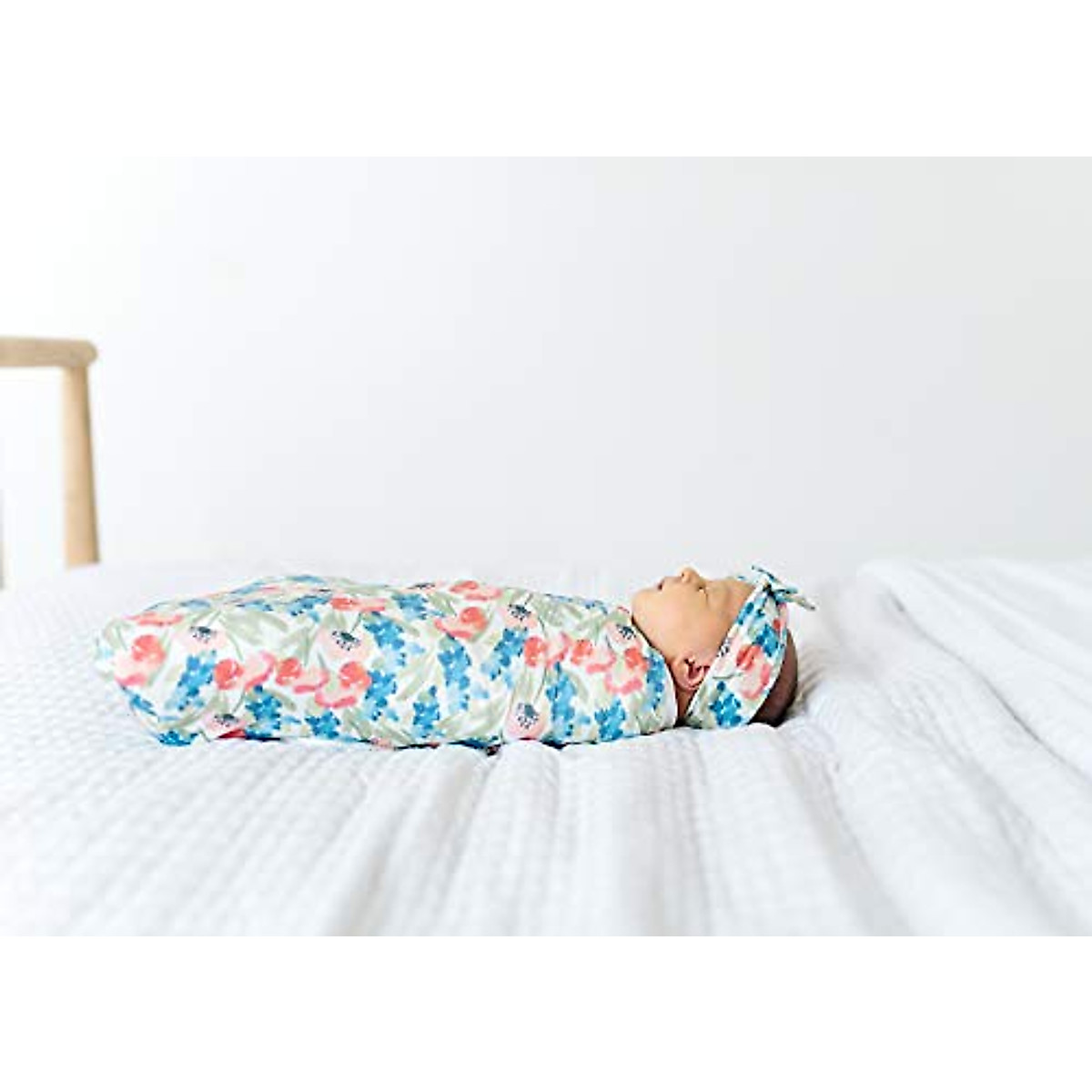 Large Premium Knit Baby Swaddle Receiving Blanket "Wren" by Copper Pearl