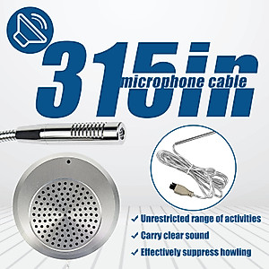 Retekess TW102 Window Intercom,Window Speakers, 8M Cable with Loud Outer Speaker, Connect Wireless Mic,Intercom System for Hotel,School,Medical Center