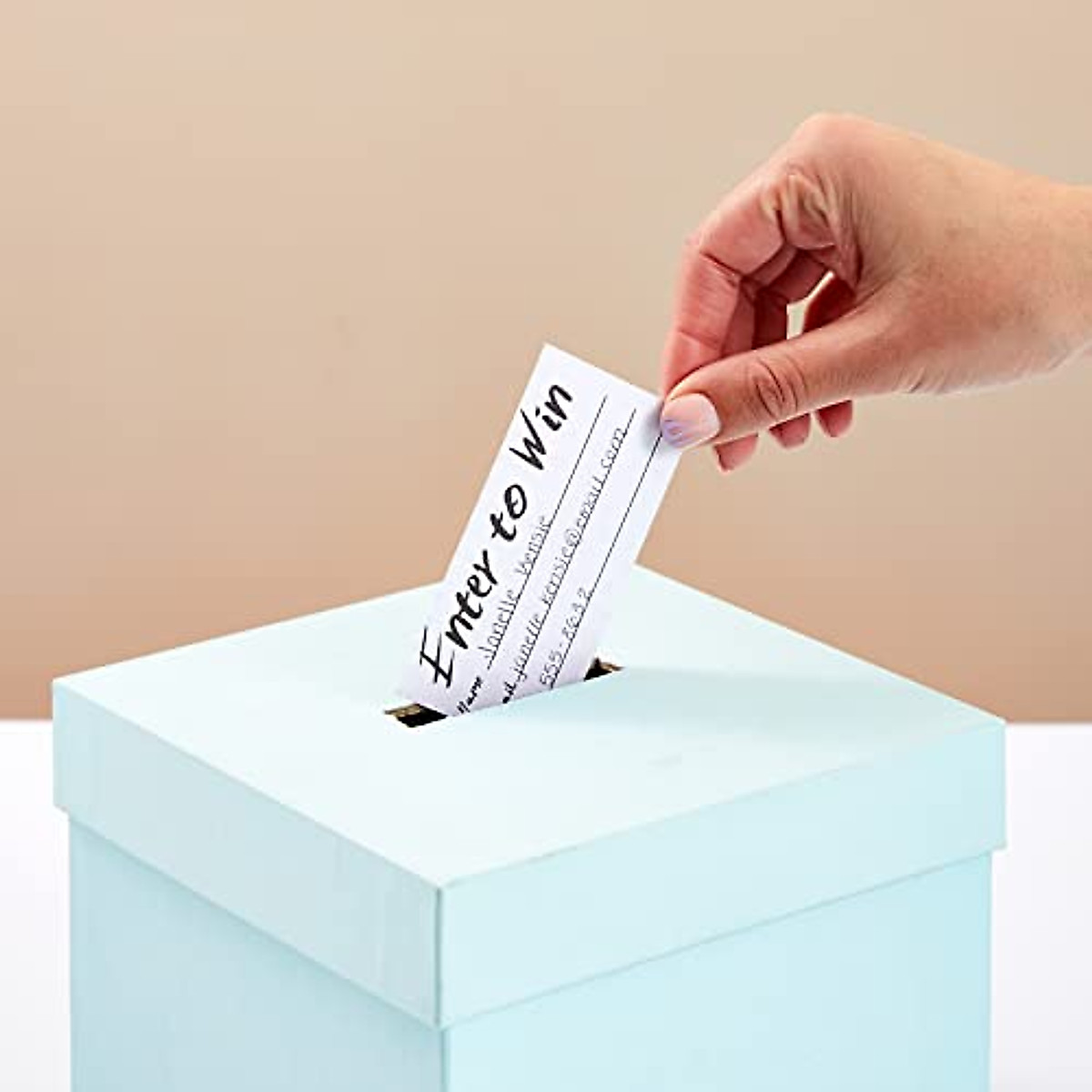 200-Pack Enter to Win Cards, 3.5x2 White Entry Form Raffle Tickets Slips for Fairs, Contests, Ballots, Carnivals, Drawings, Auction Events, Prize Games, Fundraisers