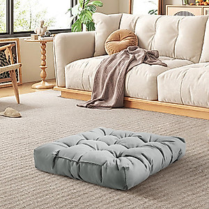 HOMBYS Waterproof Outdoor Chair Cushions, Patio Chair Cushions for Outdoor Furniture Shredded Memory Foam Filling, Floor Pillow for Adults, 22" x 22"Square Chair Pads, Soft and Durable