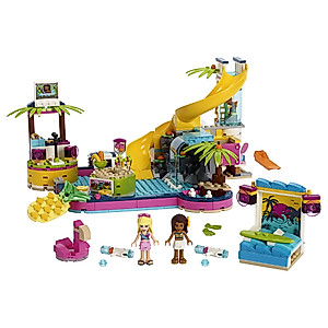 LEGO Friends Andrea's Pool Party 41374 Toy Pool Building Set with Andrea and Stephanie Mini Dolls for Pretend Play, Includes Toy Juice Bar and Wave Machine (468 Pieces)