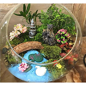 Miniature Fairy Garden Accessories Outdoor - 15 Pieces DIY Crafts Kit for Dollhouse Plants Bonsai Decoration, Pond Bridge Water Well Figurines Mini Lawn Garden Ornament for Micro Landscape Yard