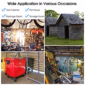 Goplus Outdoor Storage Shed, 8.5’ x 6.8’ x 6’ Weather-Resistant Utility Tool Organizer w/Foundation, 4 Louvers, Double Doors & Ramp, Galvanized Steel Tool Shed for Garden, Lawn, Yard