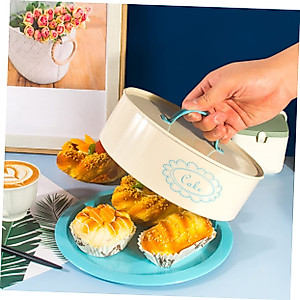 FONDOTIN 1 Set Cake Box Cake Storage Container Cupcakes Holder Cake Carrier with Handle Dessert Display Cover Round Cake Stand Cake Storage Case Bell Shaped Food Galvanized Iron Bride