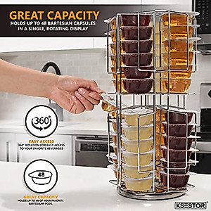 Storage Carousel for Bartesian Capsules by Ksestor - Holds up to 48 Bartesian Pods - 360-Degree Rotation - Bartesian Pod Holder - Bartesian - Bartesian Cocktail Machine