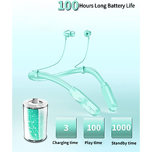 Nepartak 200-Hour Playtime Neckband Bluetooth Earphones, Hi-Fi Sound, Comfortable Fit, Perfect for Sports & Commuting