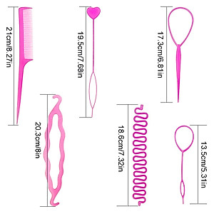 TCOTBE 2 Sets Topsy Tail Hair Accessories - DIY Braiding Tool Kit for Girls and Women, Updos, Ponytails, and French Braids