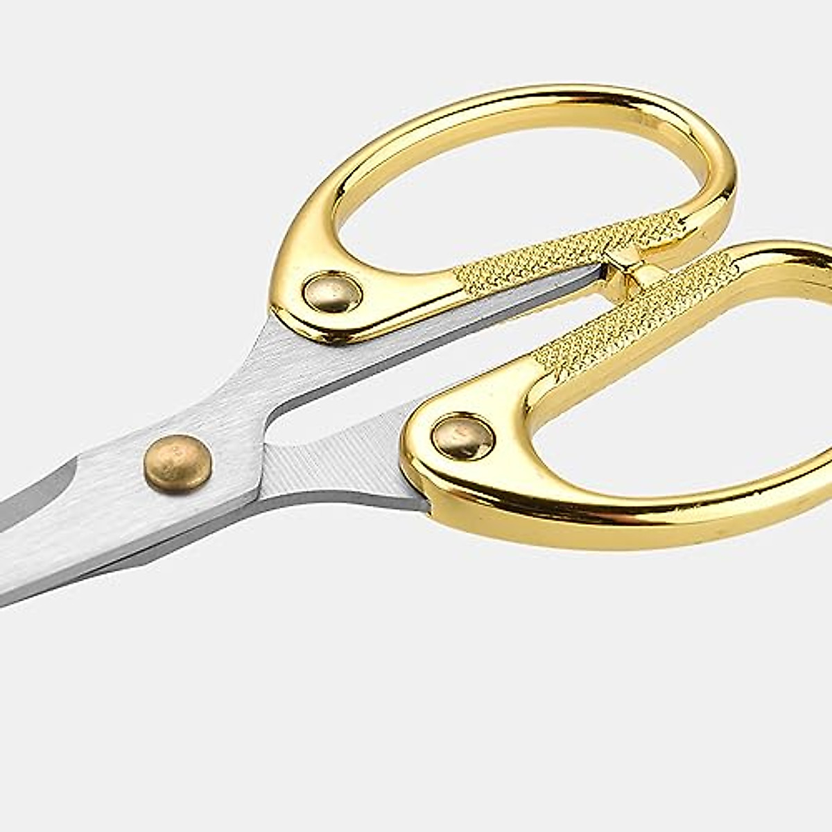 Aemoe 5inch All Stainless Steel Office Scissors,Ultra Sharp Blade Shears,Sturdy Sharp Scissors for Office Home School Sewing Fabric Craft Supplies Multipurpose Scissors Gold(SC0005-GOLD-S)