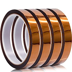 MYJOR Heat Transfer Tape, 10mm x 33m x 4Rolls, Heat Resistant Sublimation Tape for Heat Transfer, Soldering, Protecting Circuit Board, Cellphone Data line and Battery.
