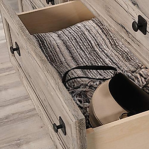 Sauder Palladia Dresser, L: 57.64" x W: 15.51" x H: 33.78", Split Oak Finish