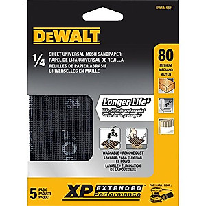 DEWALT DWAM4321 80 Grit Mesh Sheet (5 Sheets), 1/4"