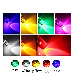 Cleiscry 100PCS 3mm/ 5mm Candle Led Flicker Red Yellow White Green Blue Orange Light Flickering LEDs Flash Blink Dip Led Diode Intermitente Light Lamp Flicker (White Flicker LED, 5mm LED 100pcs)