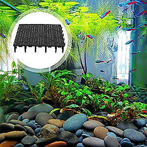 POPETPOP Aquarium Bottom Grid-20 Pack Fish Tank Isolation Board Divides Tray Aquarium Divider Bottom Filter (Black)