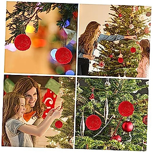 EXCEART 3pcs Christmas Felt Balls Christmas Wreath Mantel Decorations for Fireplace Prom Decorations Christmas Ball Ornaments Christams Tree Pom Pom Ball Christmas Tree Ornament Manual Red