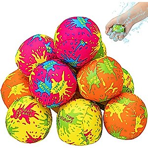 HFATMOS Water Splash Balls Float, Water Bomb Balls for Pool, Water Absorbent Ball for Water Activities, Kids Pool Toys Summer Beach Soaking Games Fun Children Party Activities 12 Pcs