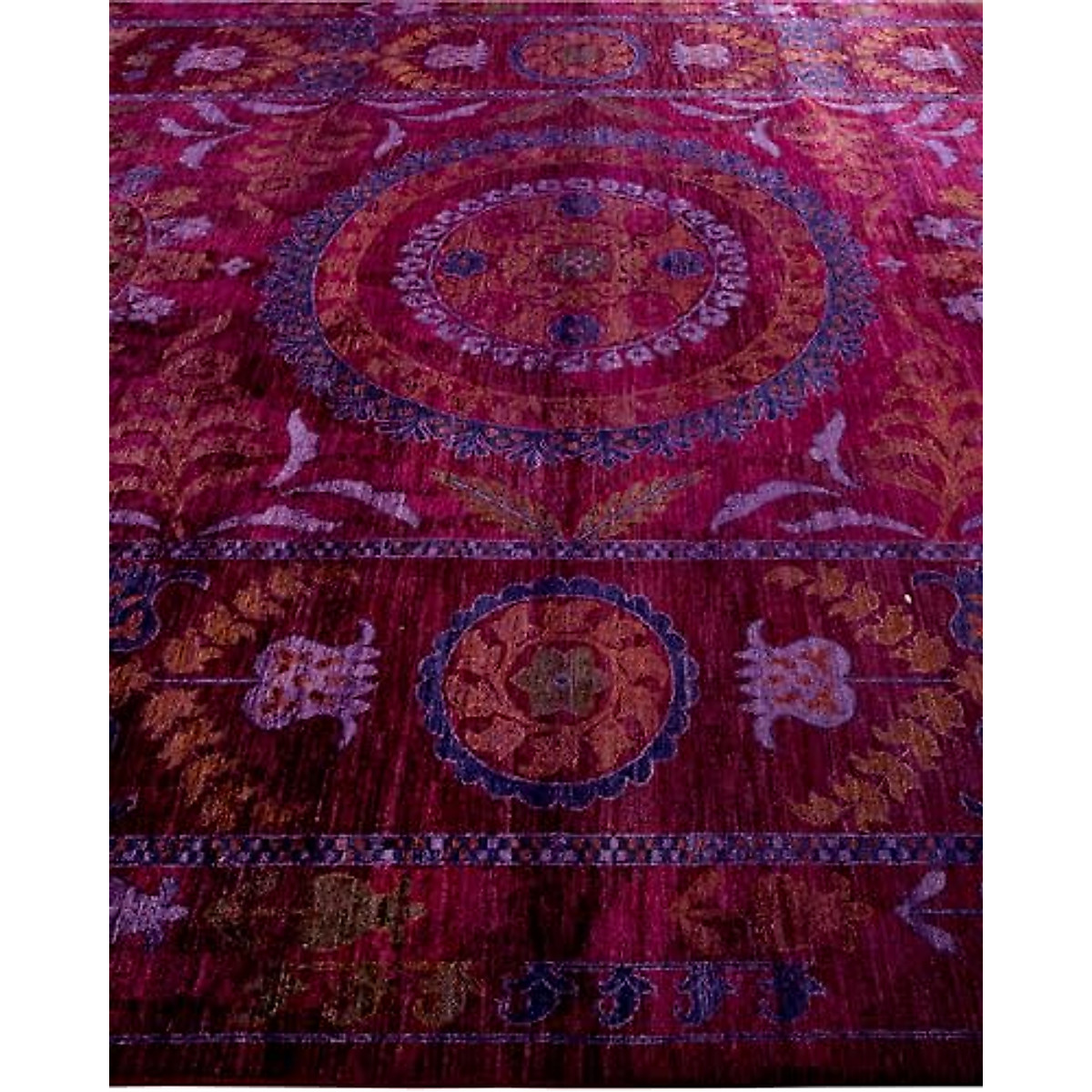Solo Rugs Fine Vibrance, One-of-a-Kind Hand-Knotted Area Rug - Red, 9' 1" x 12' 0"