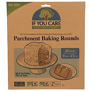 If You Care Parchment Paper Rounds for Baking Cakes, Pies, Tarts – Pack of 24 Circle Liners - Unbleached, Chlorine Free, Greaseproof, Silicone Coated – 9 Inch Diameter