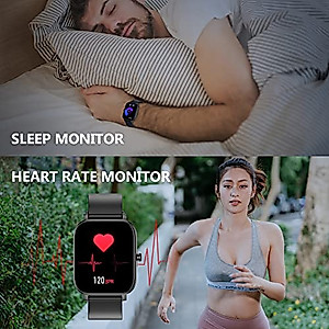 Choiknbo Smart Watch, Fitness Tracker SmartWatch for Android/iOS Phones, 1.69" Full Touch Screen with Heart Rate Sleep, Step Counter, IP68 Waterproof Smart Watches for Man/Women