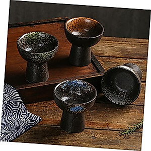 OKUMEYR Parfait Bowl Ceramic Ice Cream Bowl s Sundae Cups Stemmed Cocktail Glasses Decorative Wine Glasses Mini Wine Glasses Mini Dessert Cup Ceramic Bowl Trifle Dish Cake Bowl Tall Feet