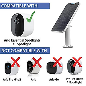 4W Solar Panel Charging Compatible with Arlo Essential Spotlight / XL Cameras Only, with 13.1ft Waterproof Charging Cable, IP65 Weatherproof ,Includes Secure Wall Mount(3-Pack)(Micro USB Type)