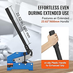 VEVOR Hand Plate Shear 8", Manual Metal Cutter Cutting Thickness1/4 Inch Thick Max, Metal Steel Frame Snip Machine Benchtop 7/16 Inch Rod, for Shear Carbon Steel Plates and Bars , Blue