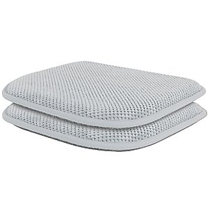 PRONOUS Light Grey Memory Foam Chair Pads, 2 Pack D-Shaped Seat Cushions for Dining Office Chairs, 17" x 15", Nonslip