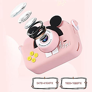 Entatial Kids Photo Video Camera, High Definition Kids Digital Camera Multifunctional Comfortable for Kids for Gifts(Pink)