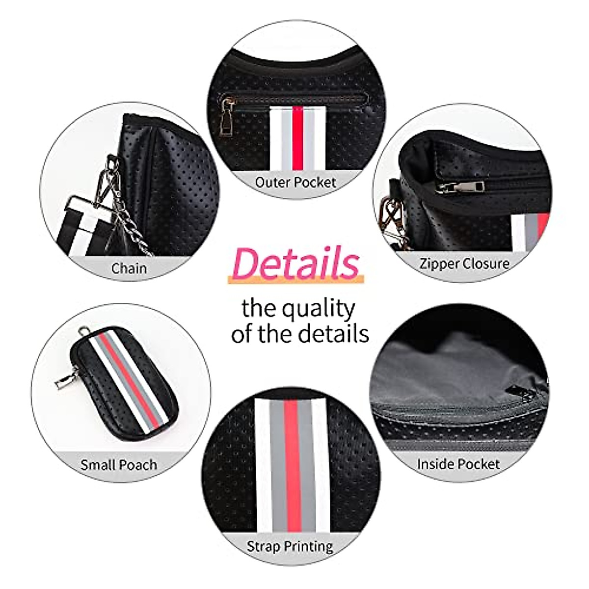 Crossbody Bags For Women,Neoprene Crossbody Bag,Cross Body Bag Purses by IBEE(Black)