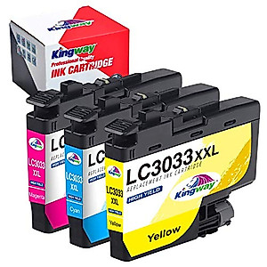 Kingway Upgraded LC3033XXL LC3033 LC3035 Compatible Ink Cartridges Replacement for Brother MFC-J995DW MFC-J995DWXL MFC-J815DW, MFC-J805DW, MFC-J805DWXL Printer (Black, Cyan, Magenta, Yellow, 7-Pack)