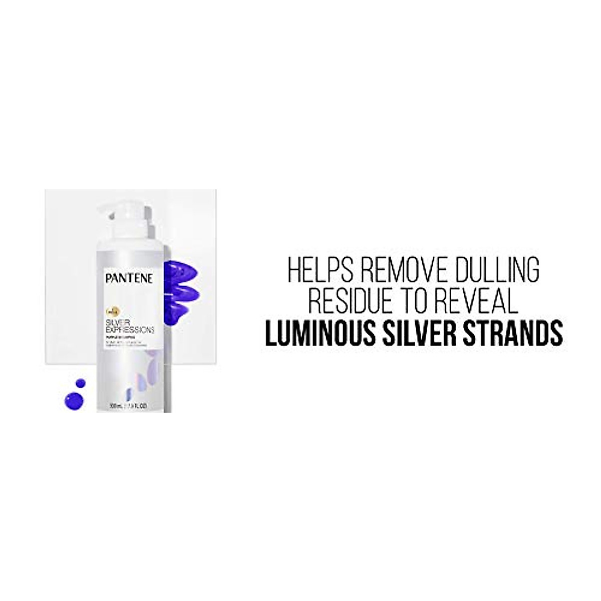 Pantene Silver Expressions, Purple Shampoo and Hair Toner, Pro-V for Grey and Color Treated Hair, Lotus Flowers, 17.9 Fl Oz