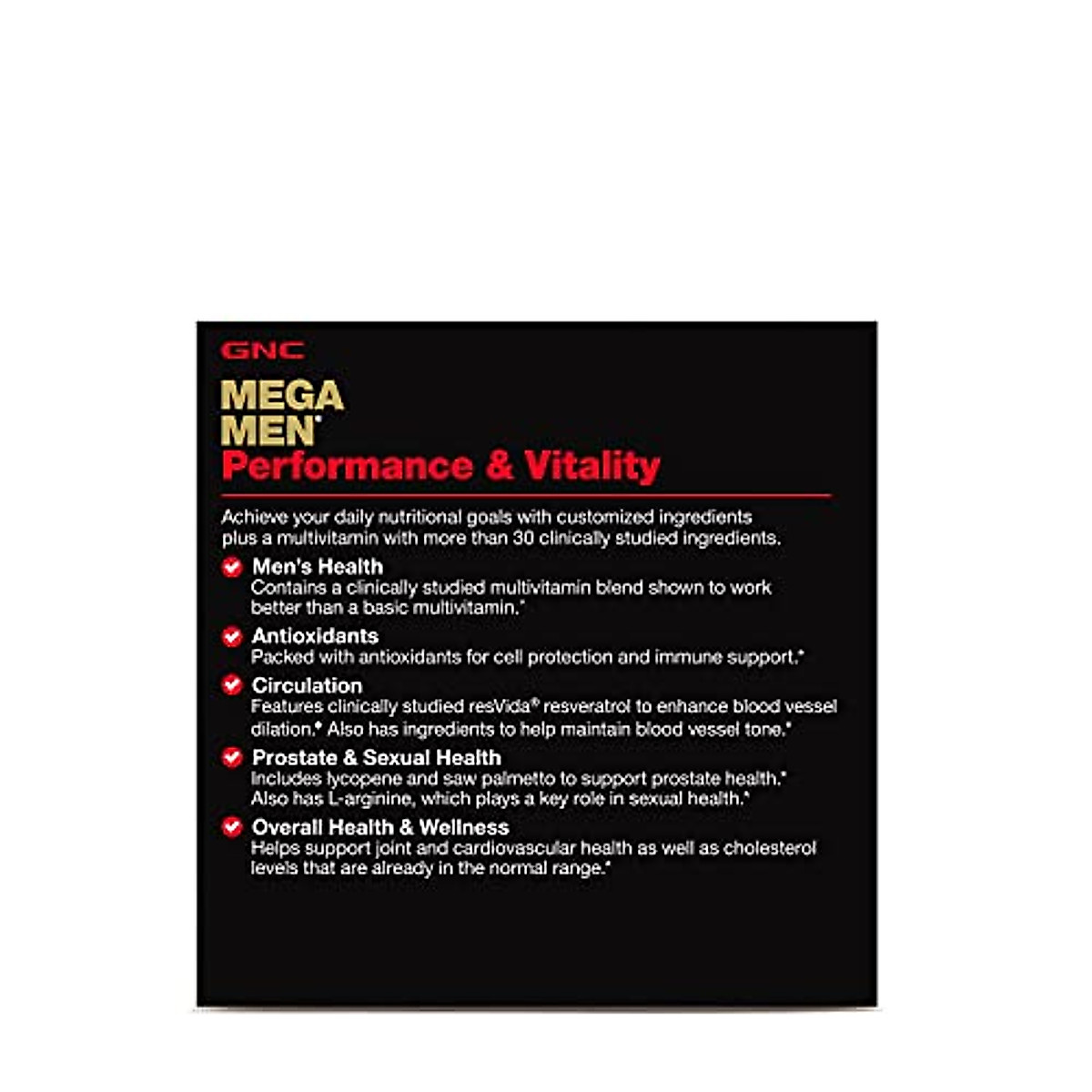 GNC Mega Men Performance and Vitality Vitapak Program - 30 Vitapaks
