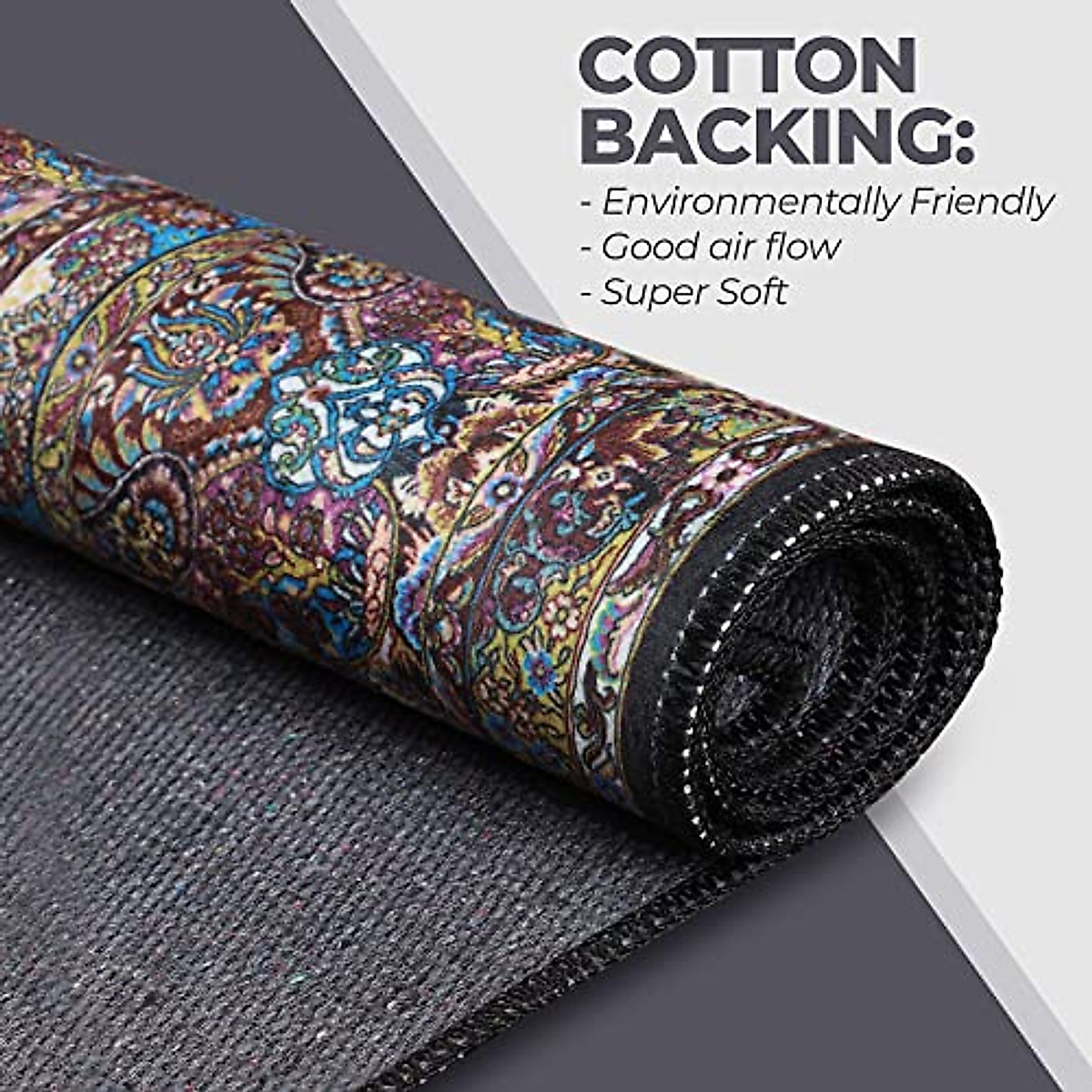 SUPERIOR Washable Indoor Large Area Rug, Southwestern Home Decor, Floor Rugs for Living Space, Dining Room, Kitchen, Office, Bedroom, Vintage Geometric Aesthetic, Cardinal Collection, 6' x 9', Black