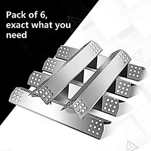 MONIBAQ 6 Pcs Flame Tamers for Nexgrill 720-0896 720-0896B 720-0882A 720-0888N 720-0864 720-0783E 720-0830H Replacement Parts, Stainless Steel Heat Plate Shields for Nexgrill Deluxe 6 Burner Grill