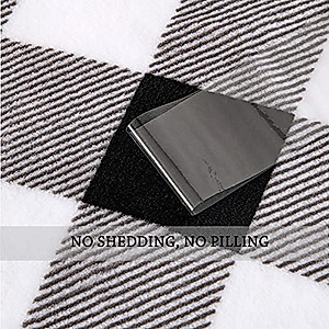 MIULEE Buffalo Plaid Fleece Throw Blanket for Sofa Couch Bed, Black and White Checkered Decor, Super Soft Lightweight Cozy Warm Fuzzy Geometric Microfiber Flannel Twin Size Blanket, 60" X 80"