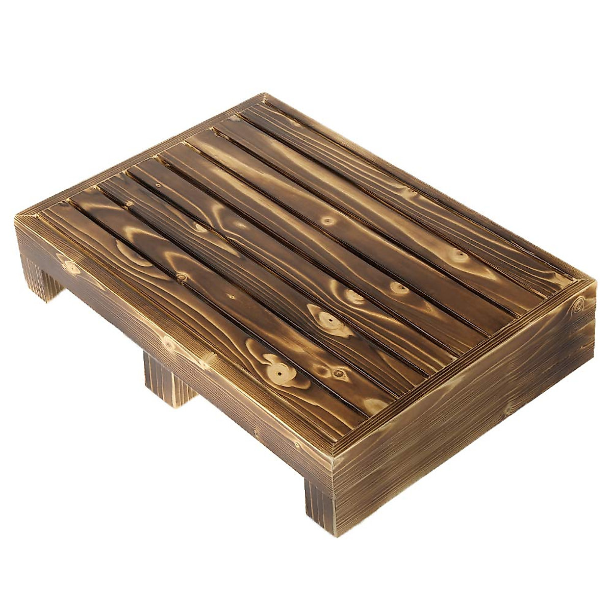 URFORESTIC Solid Wood Indoor/Outdoor 3 1/2" High Riser Step - Non-Slip All Weather Top & Feet Mobility Assistance